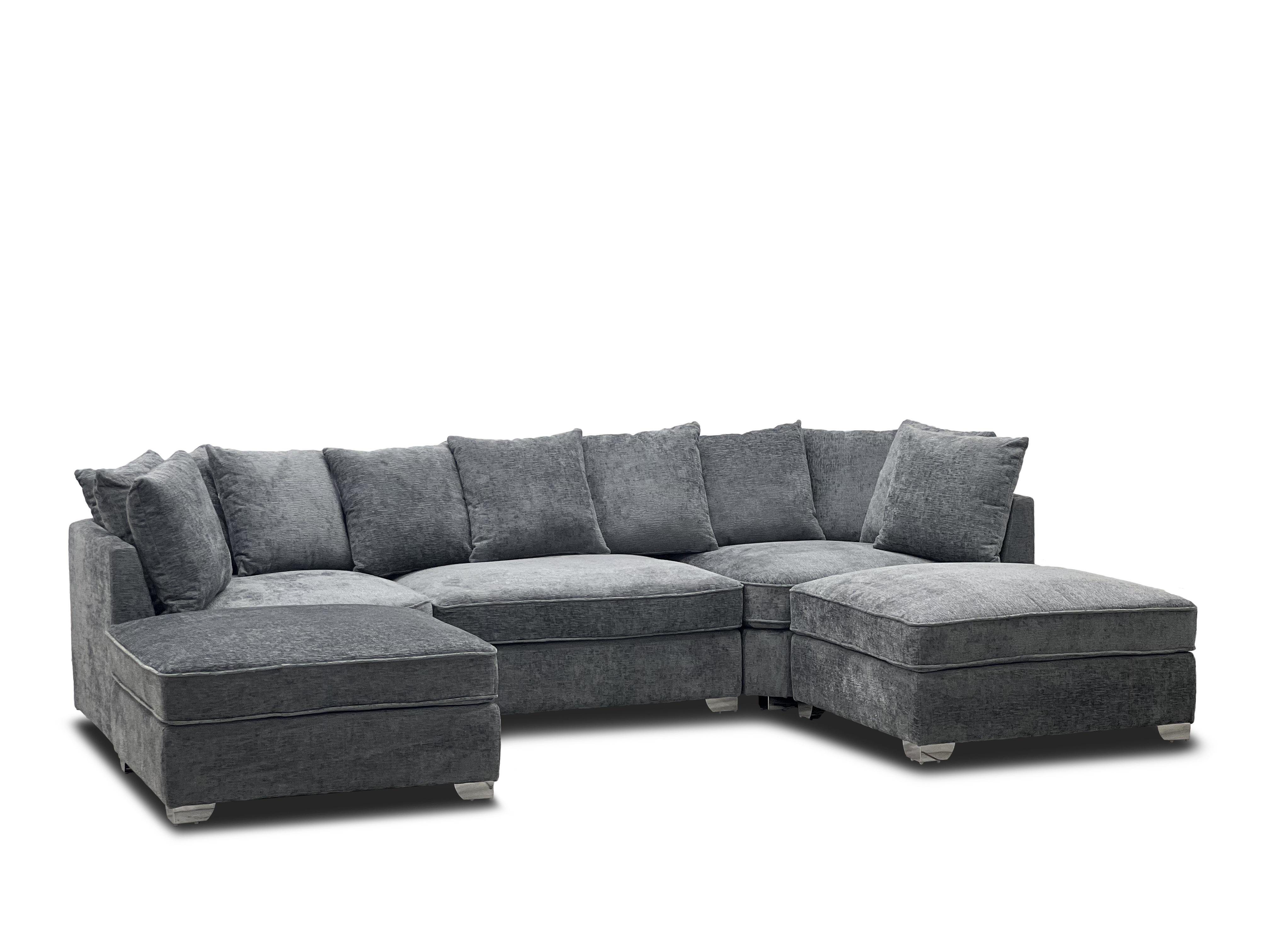 Brayden Studio Baryal LIVING Bishop Fullback U-Shape Sofa 6 Seater - Premium Fabric Upholstered ...